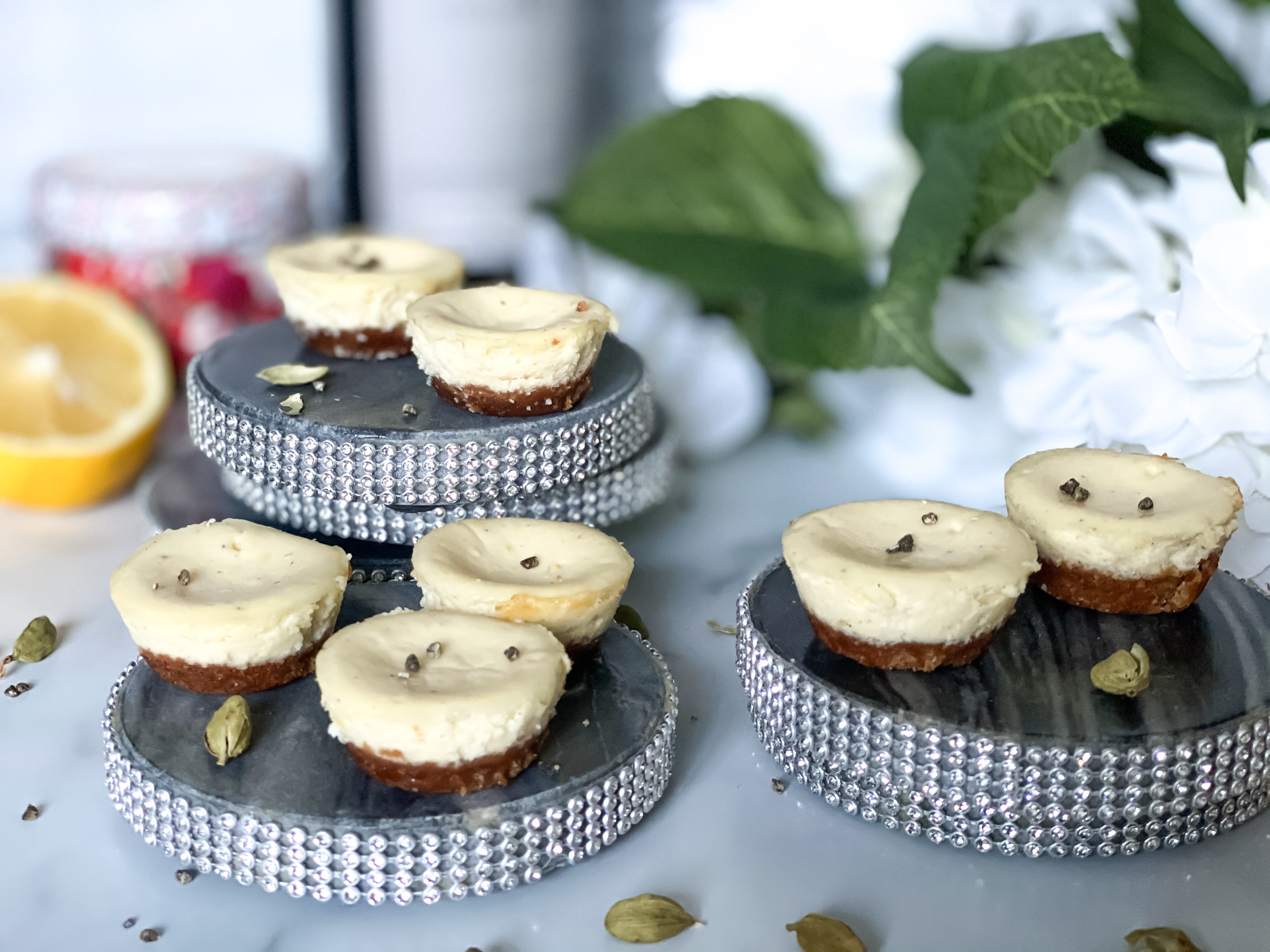 Mini Lemon Cardamom Cheesecake Bites – RAVS KITCHEN
